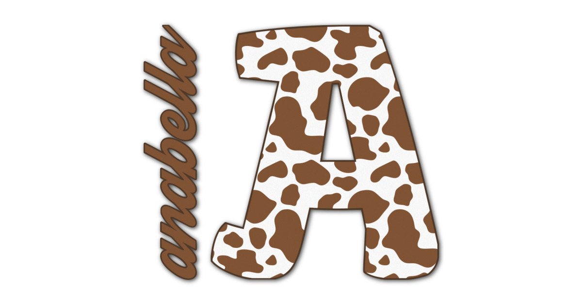 Custom Cow Print Name & Initial Decal - Custom Sized (Personalized ...