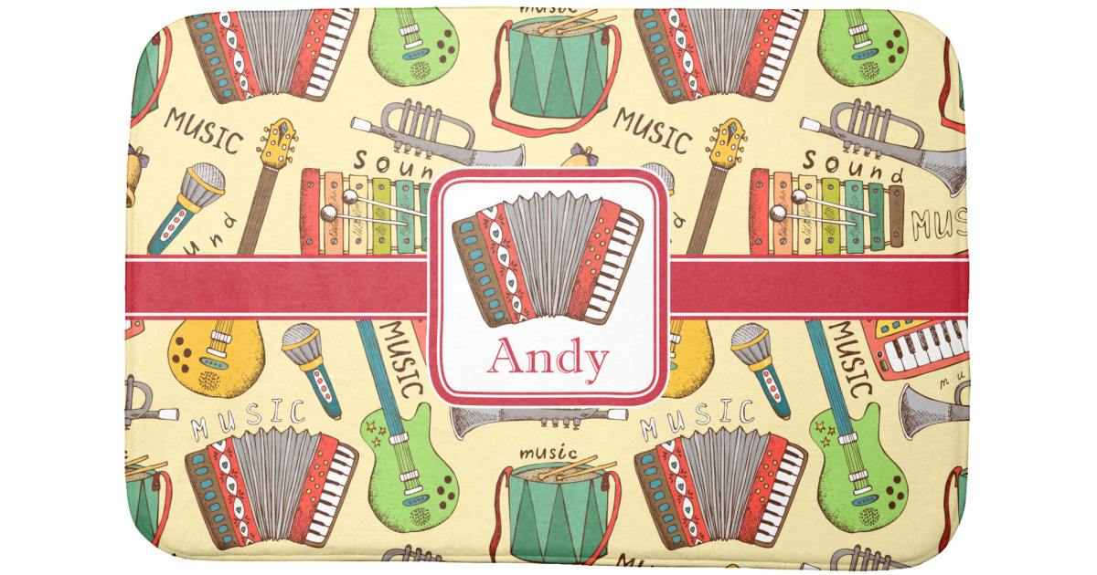 Custom Vintage Musical Instruments Dish Drying Mat w/ Name or Text ...