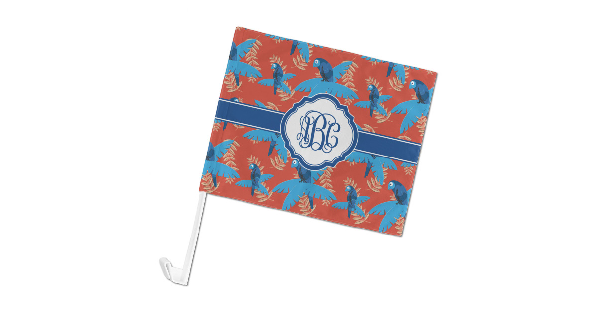 Custom Blue Parrot Car Flag (Personalized) | YouCustomizeIt