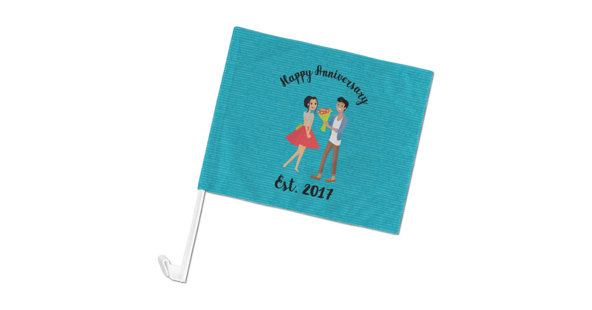 Custom Happy Anniversary Car Flag (Personalized) | YouCustomizeIt