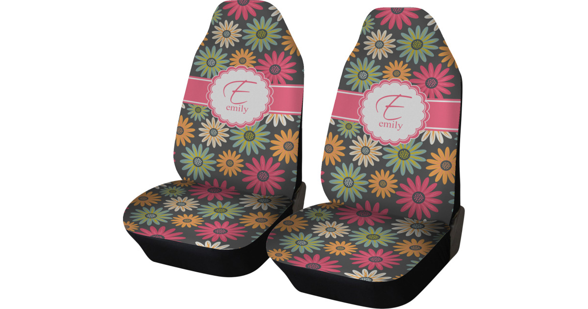 Custom Daisies Car Seat Covers (Set of Two) (Personalized) | YouCustomizeIt