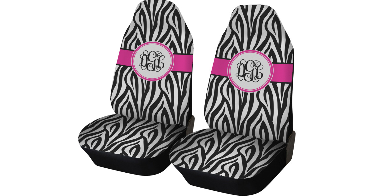 Custom Zebra Print Car Seat Covers (Set of Two) (Personalized ...