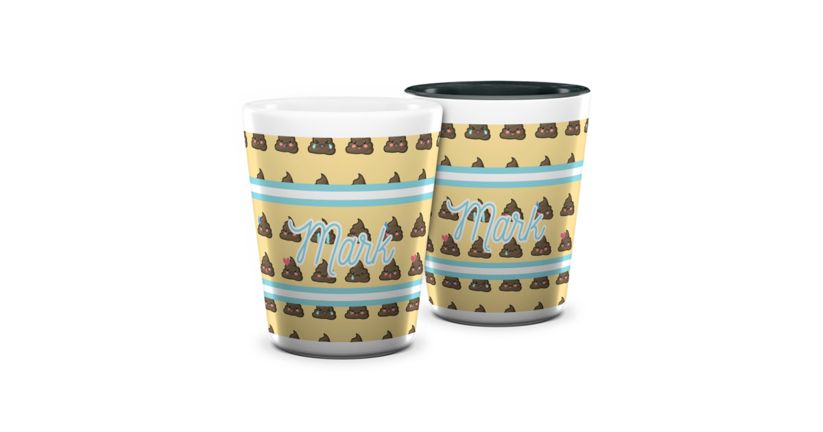 Custom Poop Emoji Ceramic Shot Glass - 1.5 oz (Personalized ...
