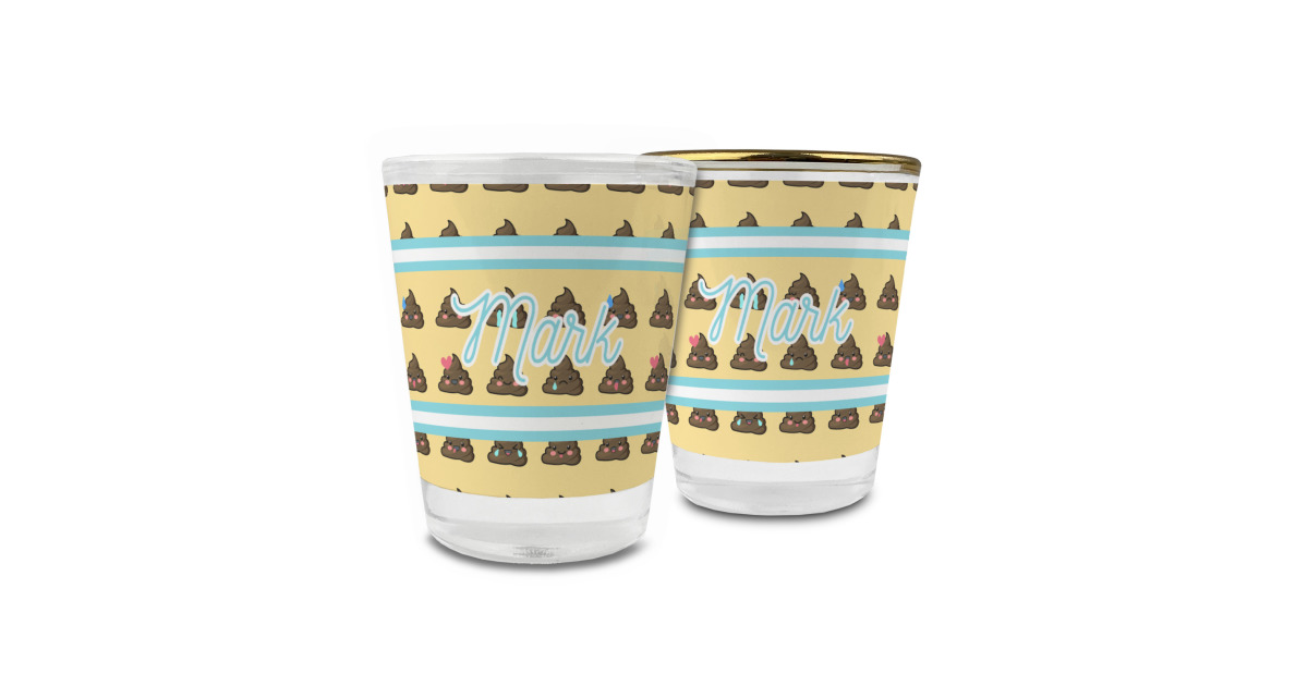 Custom Poop Emoji Glass Shot Glass - 1.5 oz (Personalized) | YouCustomizeIt