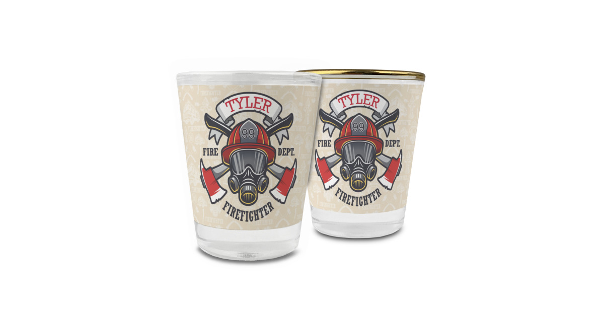 Custom Firefighter Glass Shot Glass - 1.5 oz (Personalized ...
