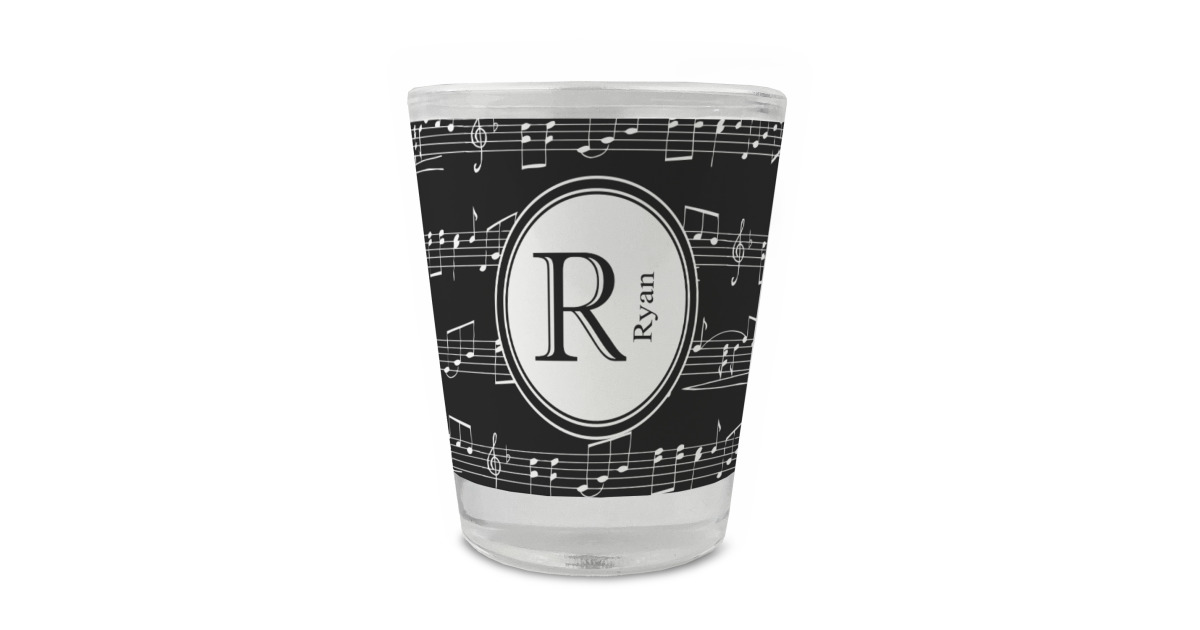 Custom Musical Notes Glass Shot Glass - 1.5 oz - Single (Personalized ...