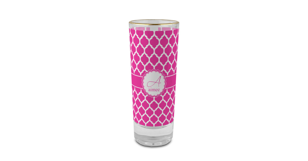 Custom Moroccan 2 oz Shot Glass - Glass with Gold Rim (Personalized ...