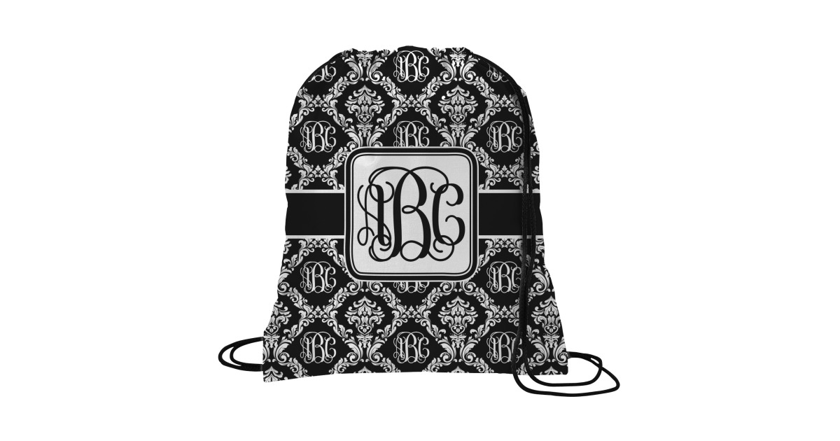 Custom Monogrammed Damask Drawstring Backpack (Personalized) | YouCustomizeIt