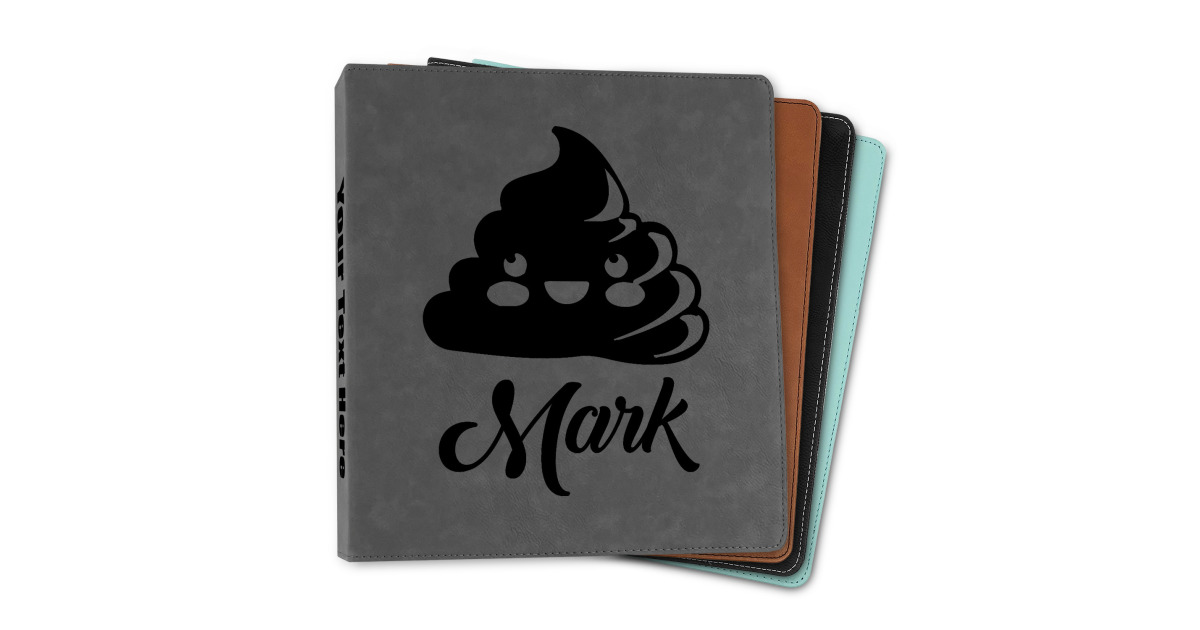 Custom Poop Emoji Leather Binder - 1" (Personalized) | YouCustomizeIt