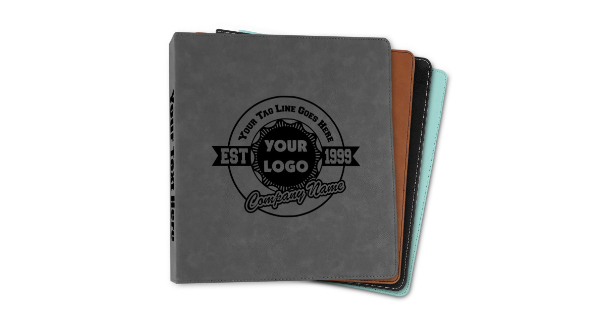 Custom Logo & Tag Line Leather Binder - 1" (Personalized) | YouCustomizeIt