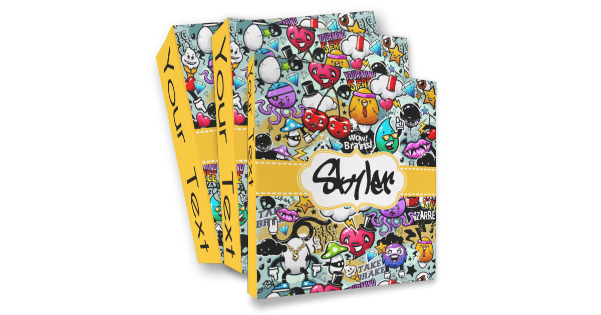 Custom Graffiti 3 Ring Binder - Full Wrap (Personalized) | YouCustomizeIt