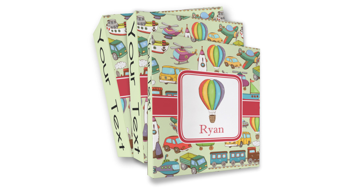 Custom Vintage Transportation 3 Ring Binder - Full Wrap (Personalized ...