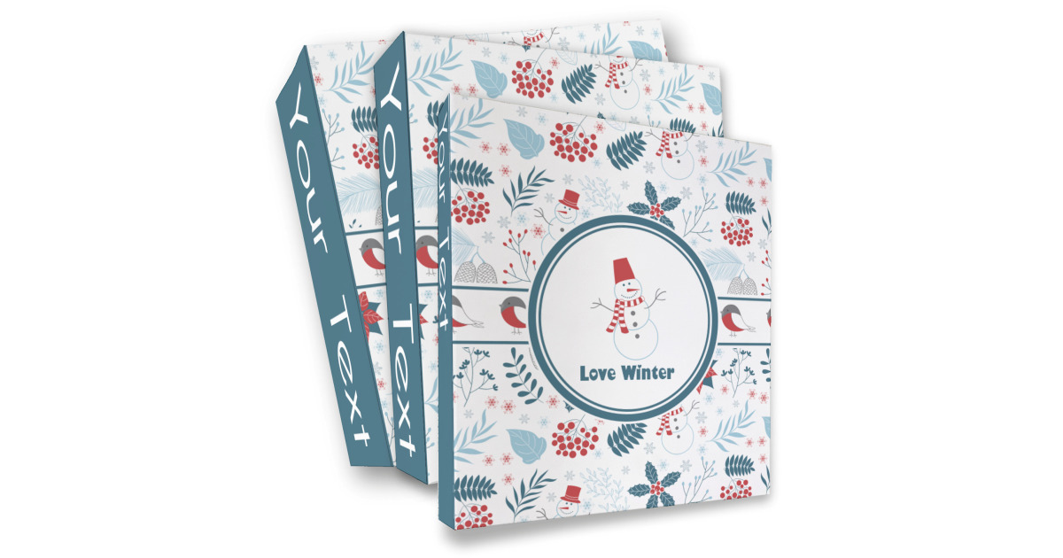 Custom Winter Snowman 3 Ring Binder - Full Wrap | YouCustomizeIt