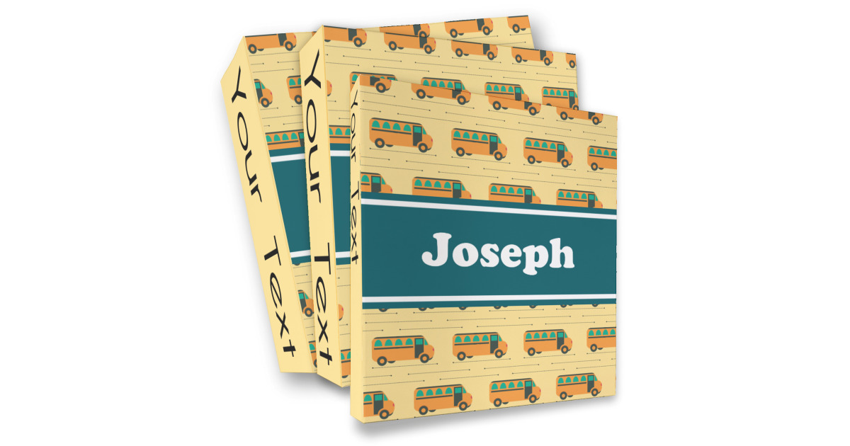 Custom School Bus 3 Ring Binder - Full Wrap (Personalized) | YouCustomizeIt