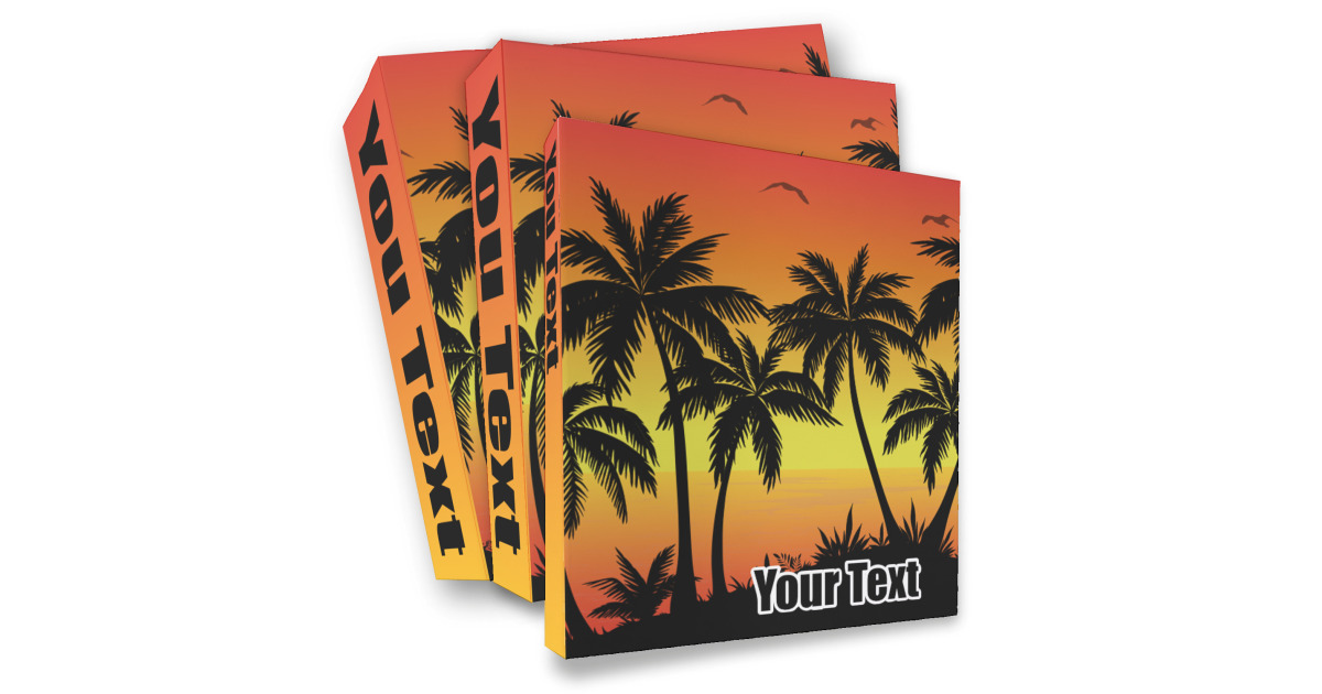 Custom Tropical Sunset 3 Ring Binder - Full Wrap (Personalized ...