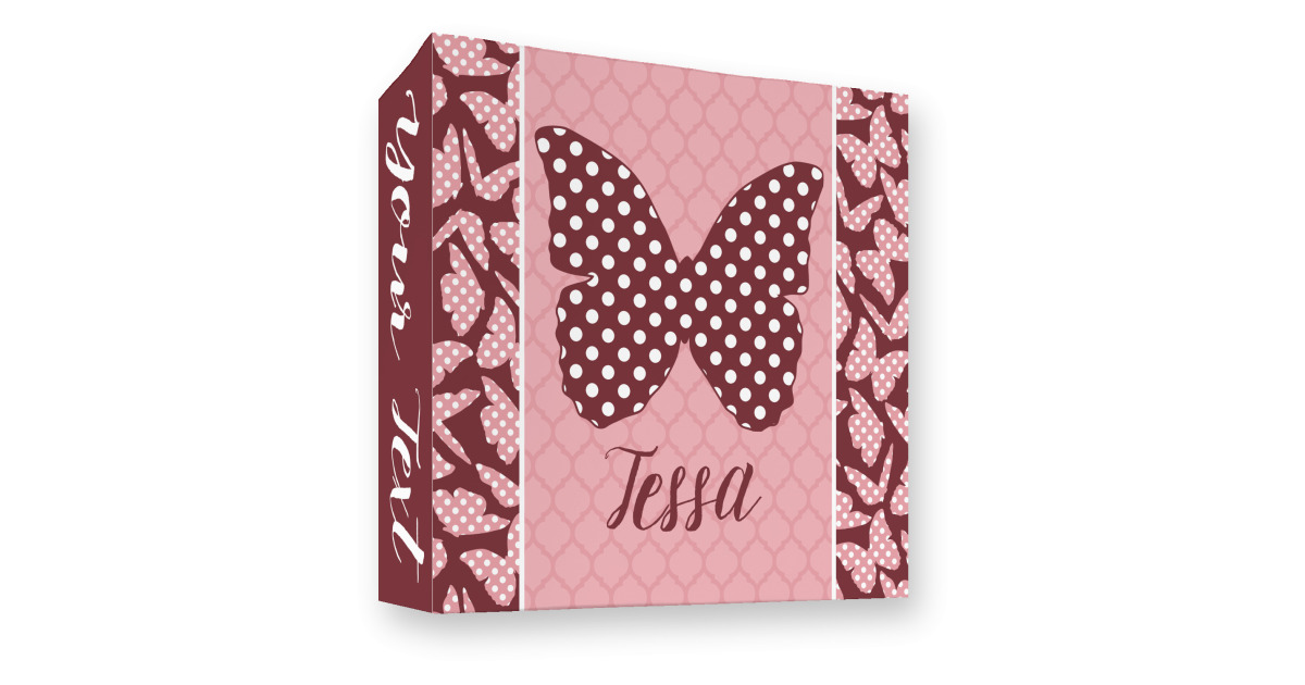 Custom Polka Dot Butterfly 3 Ring Binder - Full Wrap - 3" (Personalized ...