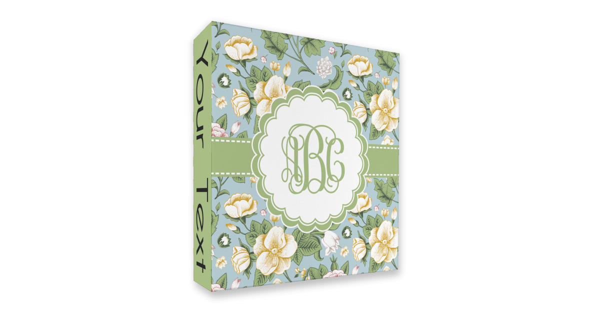Custom Vintage Floral 3 Ring Binder - Full Wrap - 2" (Personalized ...
