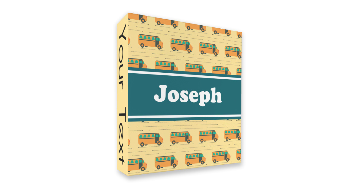 Custom School Bus 3 Ring Binder - Full Wrap - 2" (Personalized ...