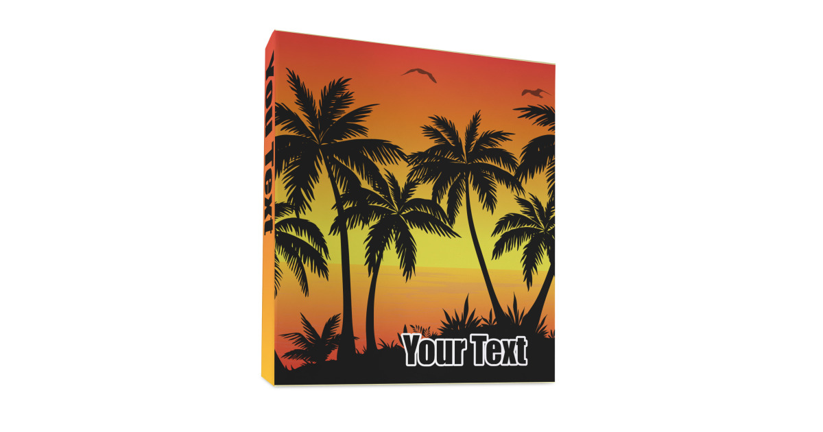 Custom Tropical Sunset 3 Ring Binder - Full Wrap - 1" (Personalized ...