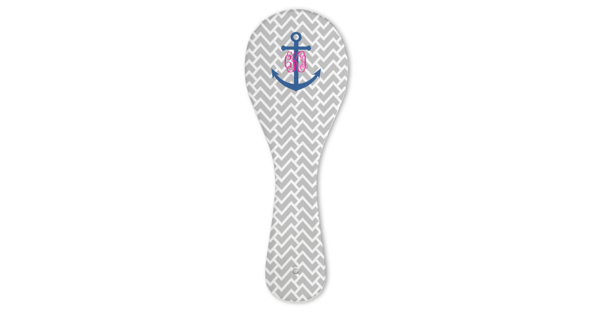 Custom Monogram Anchor Ceramic Spoon Rest | YouCustomizeIt