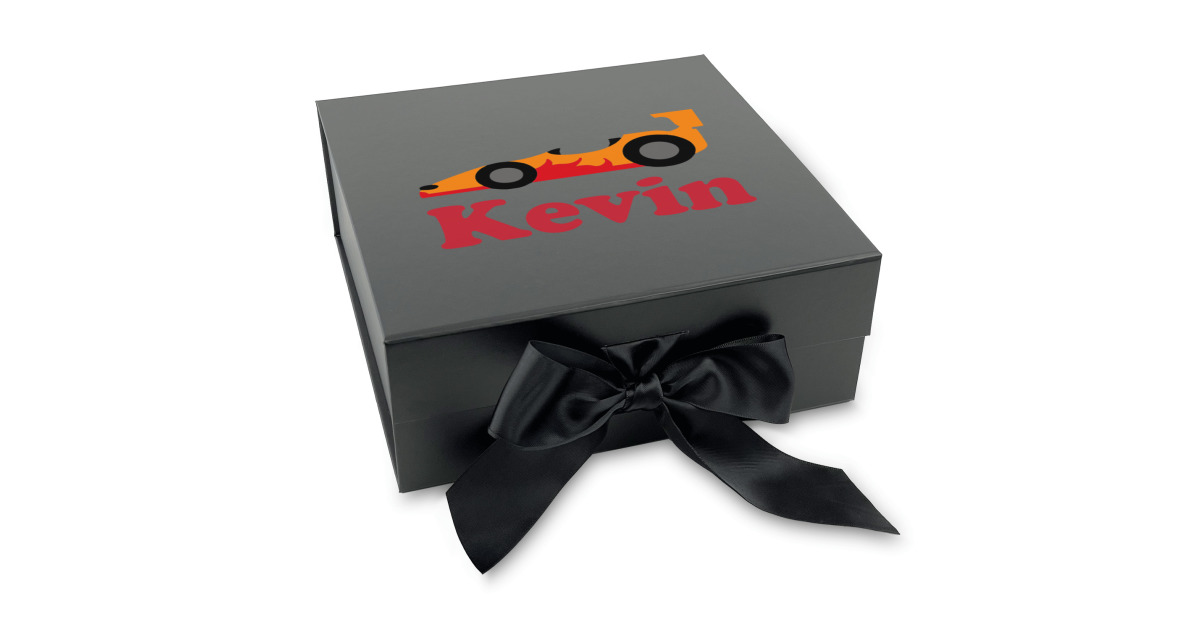 Custom Racing Car Gift Box with Magnetic Lid - Black | YouCustomizeIt
