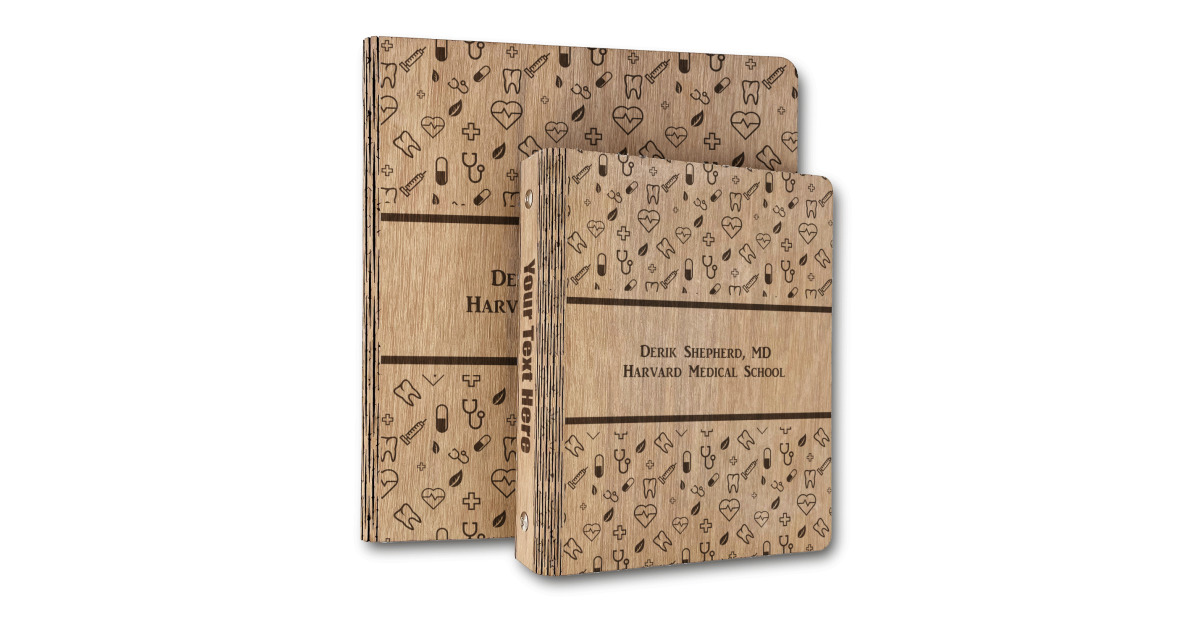Custom Medical Doctor Wood 3-Ring Binder (Personalized) | YouCustomizeIt