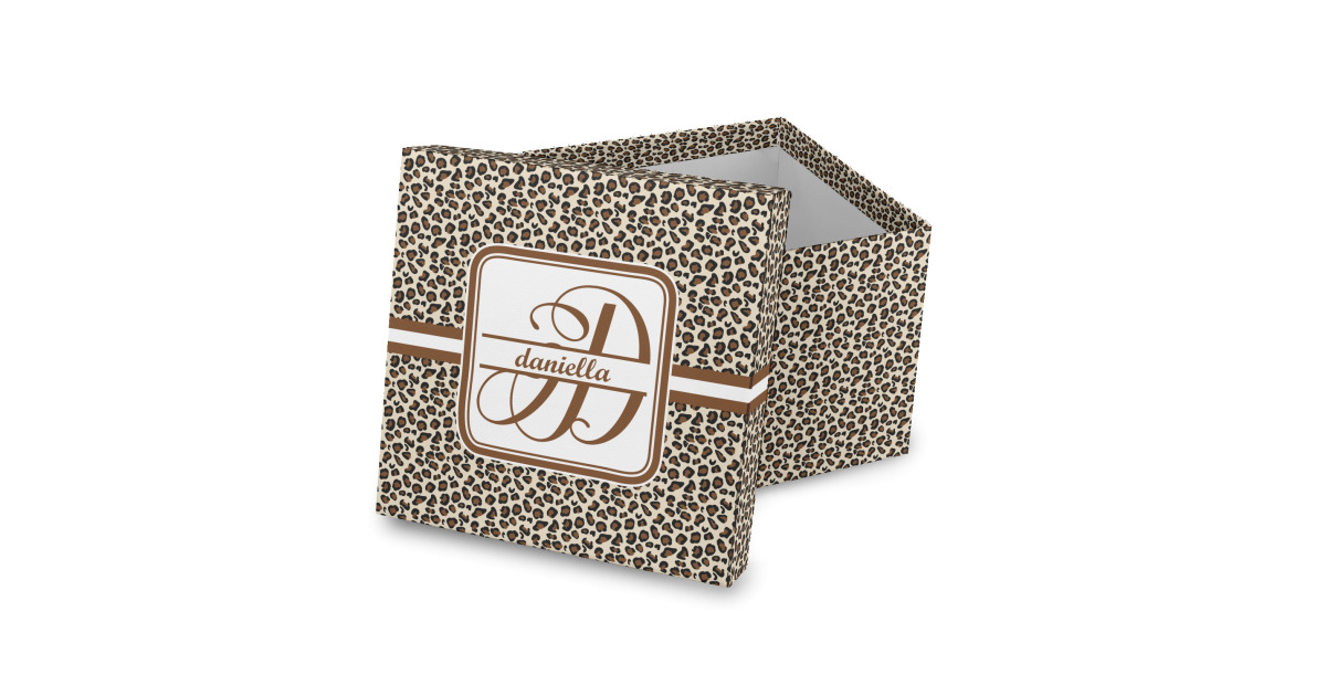 Custom Leopard Print Gift Box with Lid - Canvas Wrapped (Personalized ...