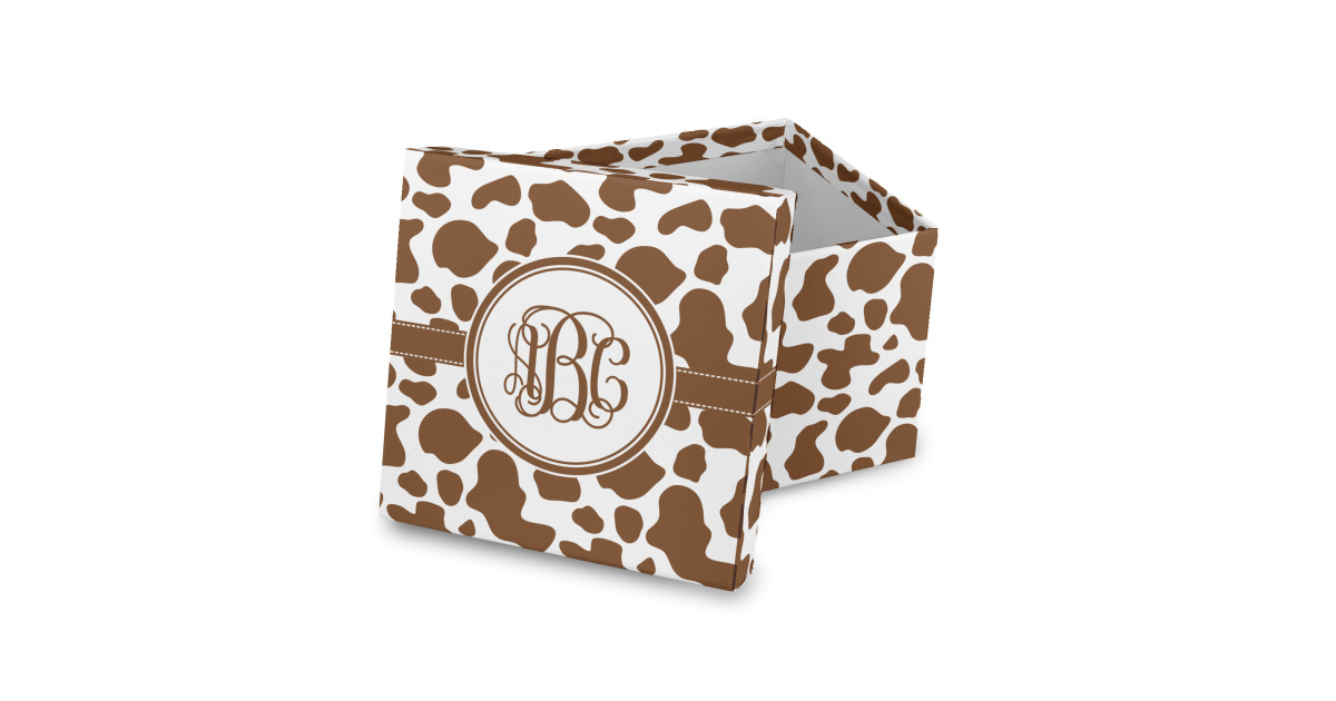 Custom Cow Print Gift Box with Lid - Canvas Wrapped (Personalized ...