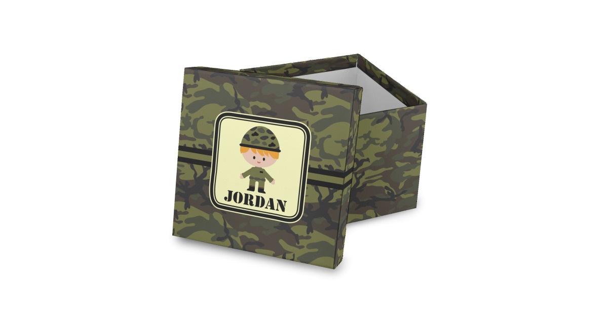 Custom Green Camo Gift Box with Lid - Canvas Wrapped (Personalized ...