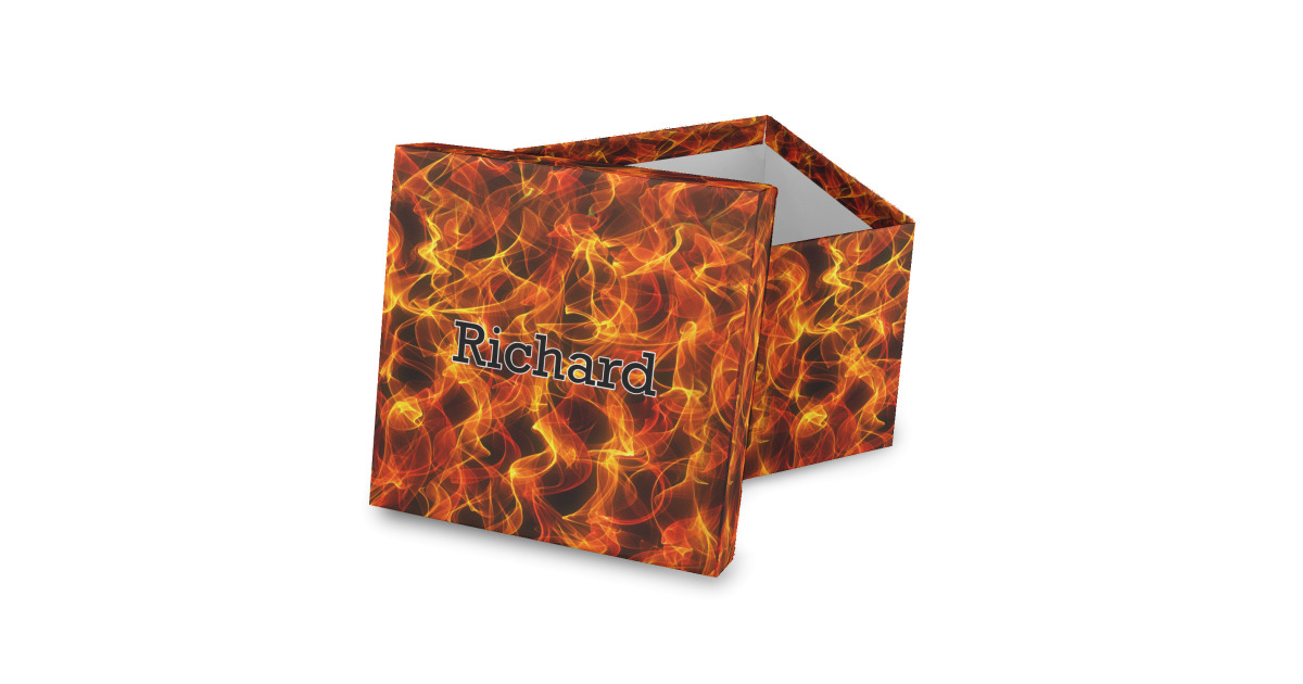 Custom Fire Gift Box with Lid - Canvas Wrapped (Personalized ...
