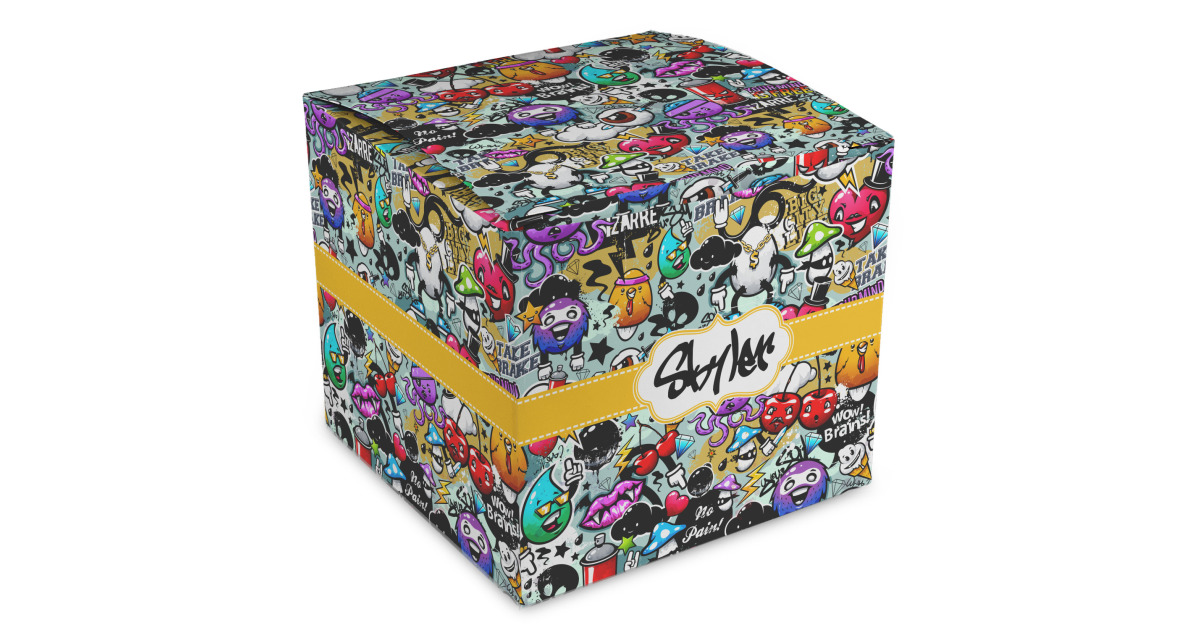 Custom Graffiti Cube Favor Gift Boxes (Personalized) | YouCustomizeIt