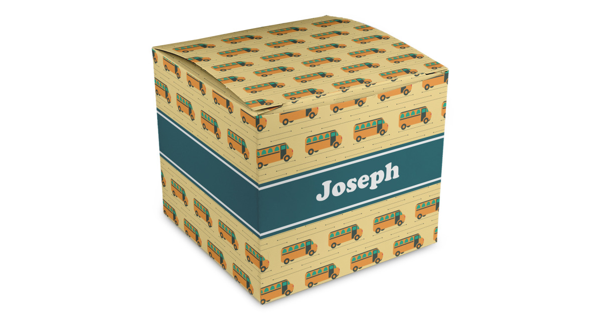 Custom School Bus Cube Favor Gift Boxes (Personalized) | YouCustomizeIt