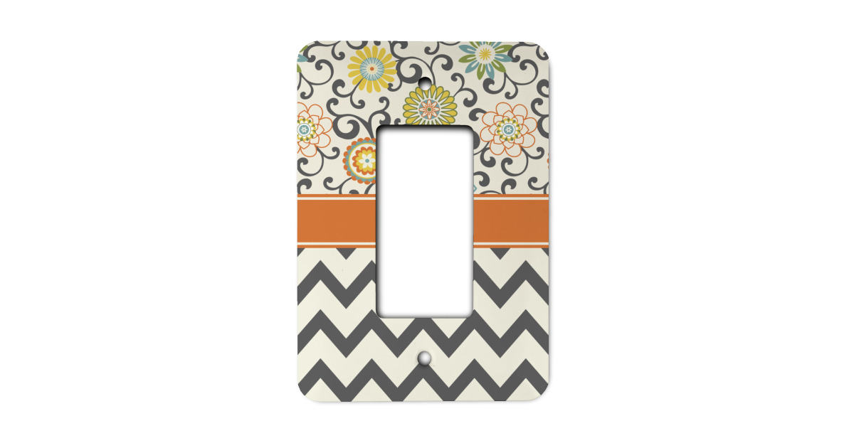 Custom Swirls, Floral & Chevron Rocker Style Light Switch Cover ...