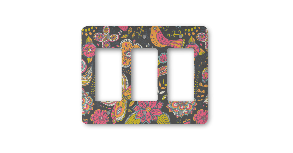 Custom Birds & Butterflies Rocker Style Light Switch Cover - Three ...
