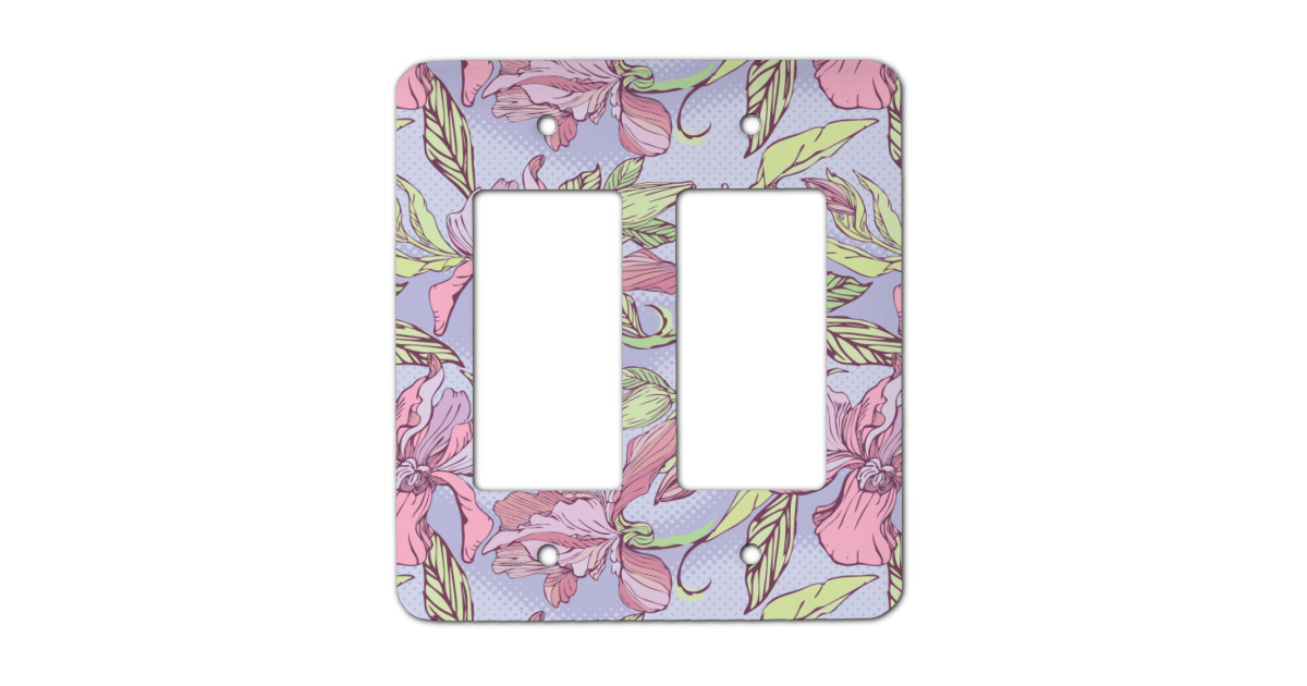 Custom Orchids Rocker Style Light Switch Cover - Two Switch ...