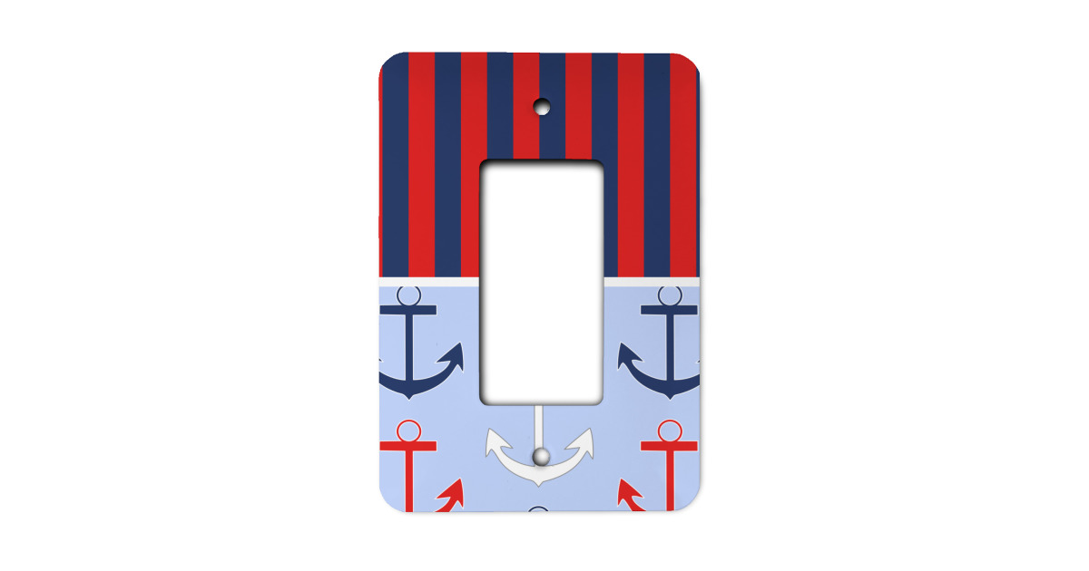 Custom Classic Anchor & Stripes Rocker Style Light Switch Cover ...