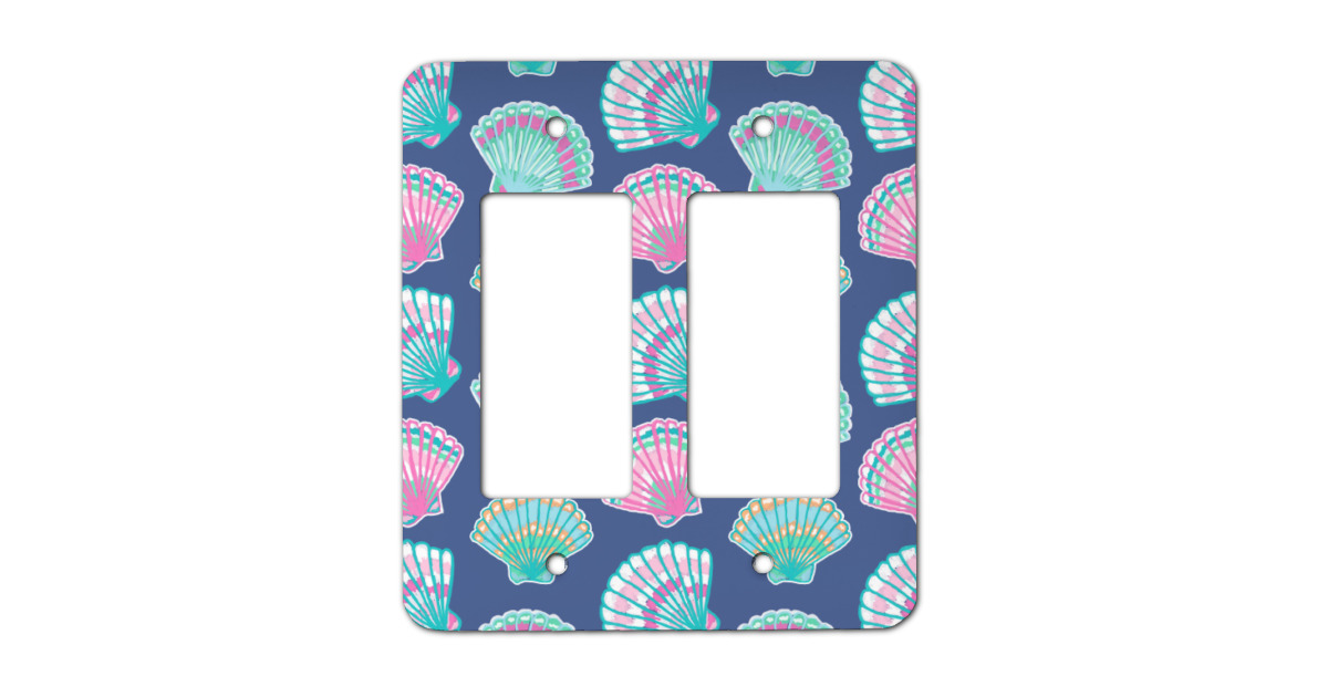 Custom Preppy Sea Shells Rocker Style Light Switch Cover - Two Switch ...