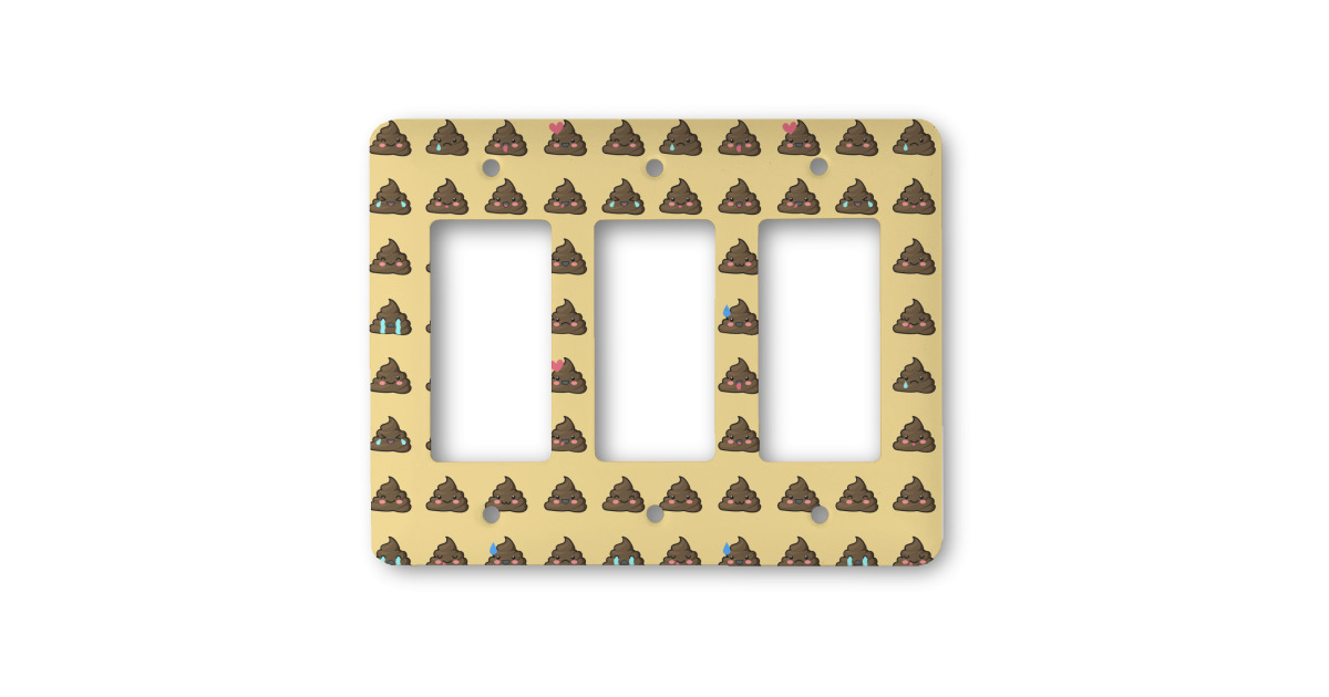 Custom Poop Emoji Rocker Style Light Switch Cover - Three Switch ...