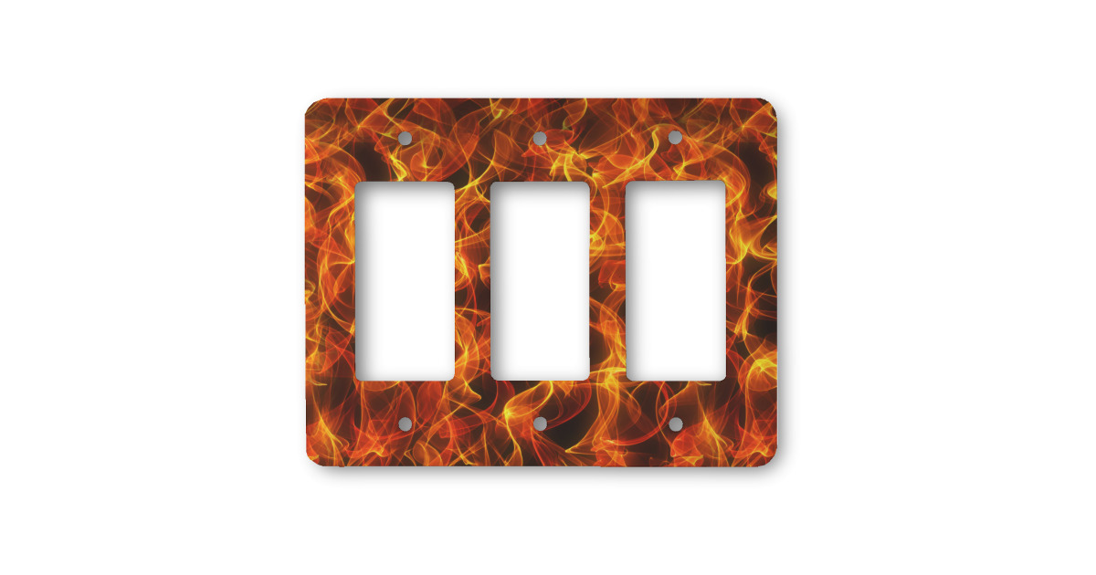 Custom Fire Rocker Style Light Switch Cover - Three Switch | YouCustomizeIt