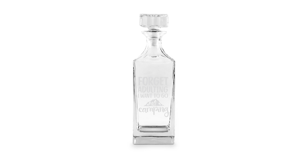 Custom Camping Quotes & Sayings Whiskey Decanter - 30 oz Square ...