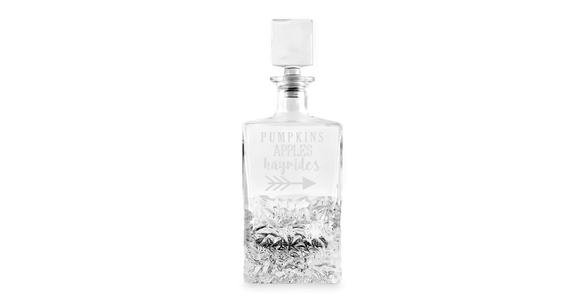 Custom Fall Quotes and Sayings Whiskey Decanter - 26 oz Rectangle ...