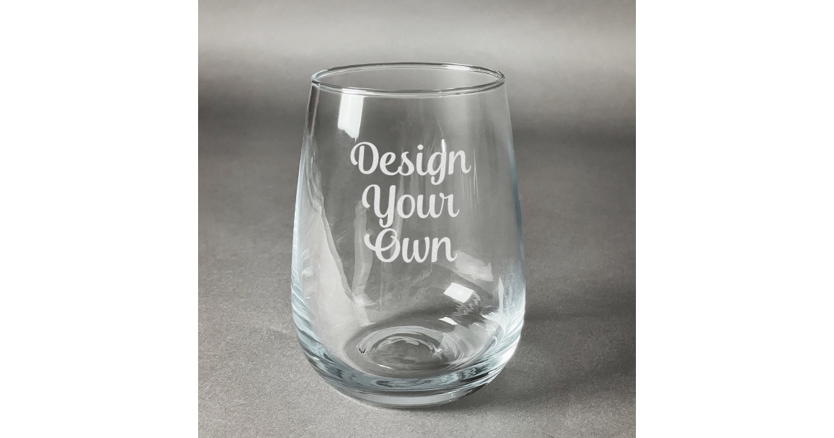 Custom Stemless Wine Glasses - Laser Engraved | Design & Preview Online ...