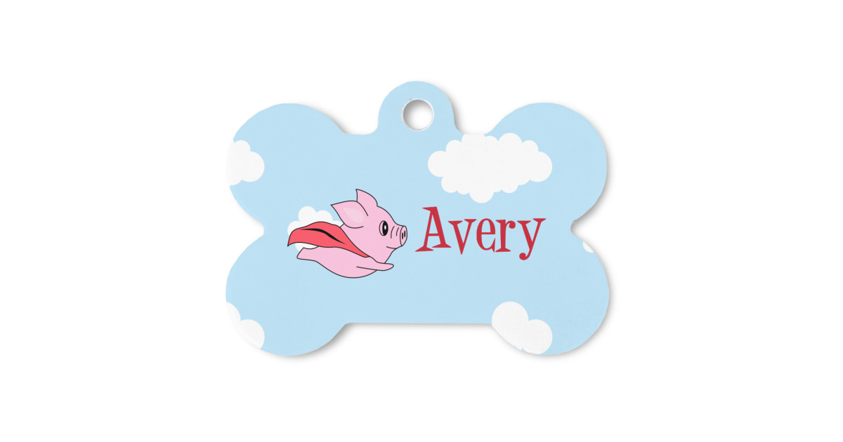Custom Flying Pigs Bone Shaped Dog ID Tag (Personalized) | YouCustomizeIt