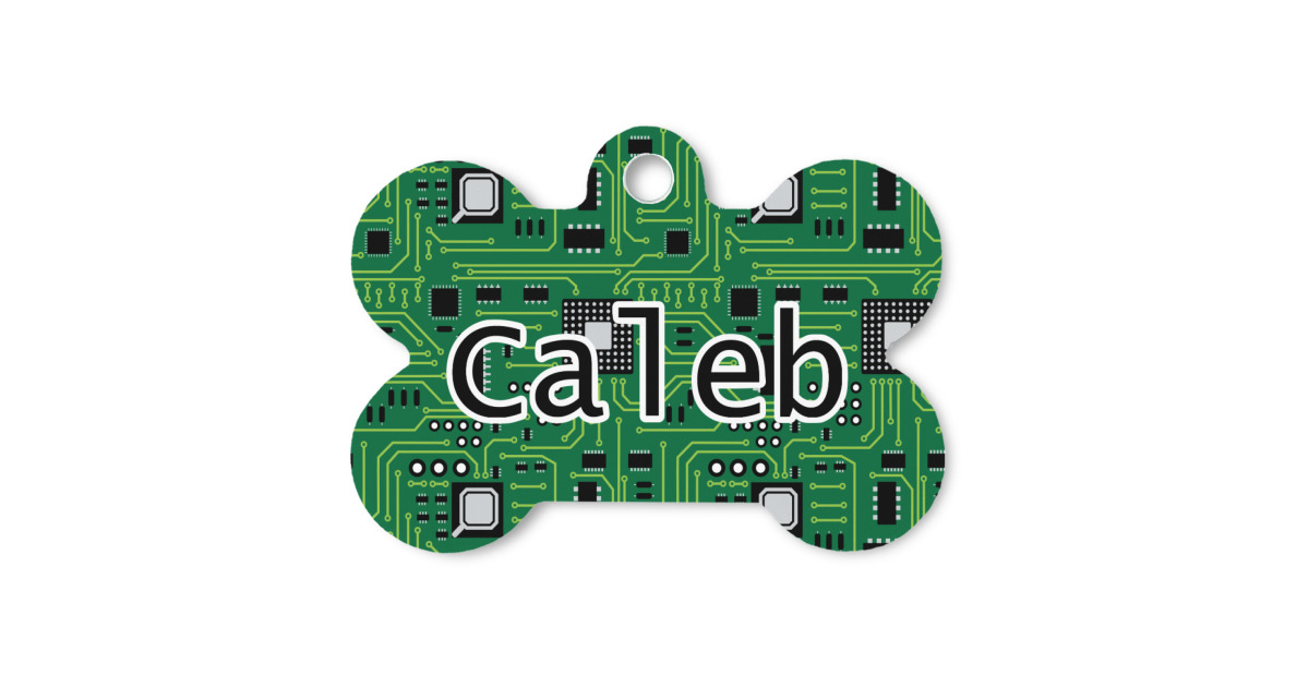 Custom Circuit Board Bone Shaped Dog ID Tag (Personalized) | YouCustomizeIt