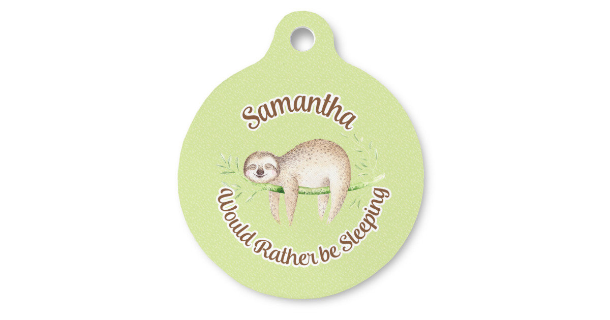 Custom Sloth Round Pet ID Tag (Personalized) | YouCustomizeIt