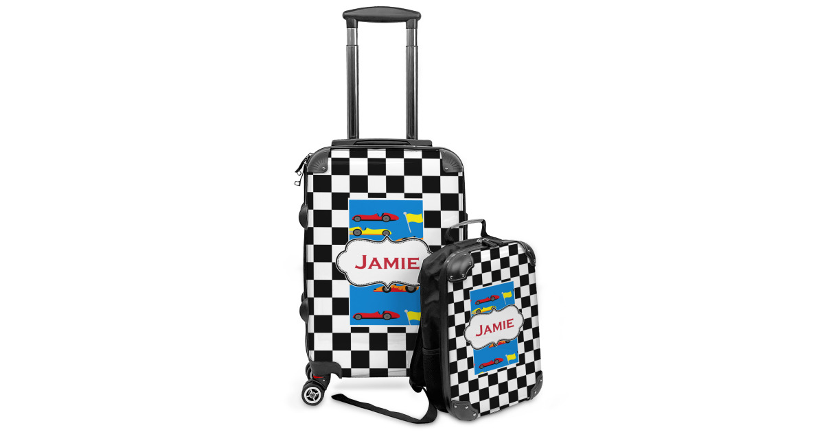 Custom Checkers & Racecars Kids 2-Piece Luggage Set - Suitcase ...