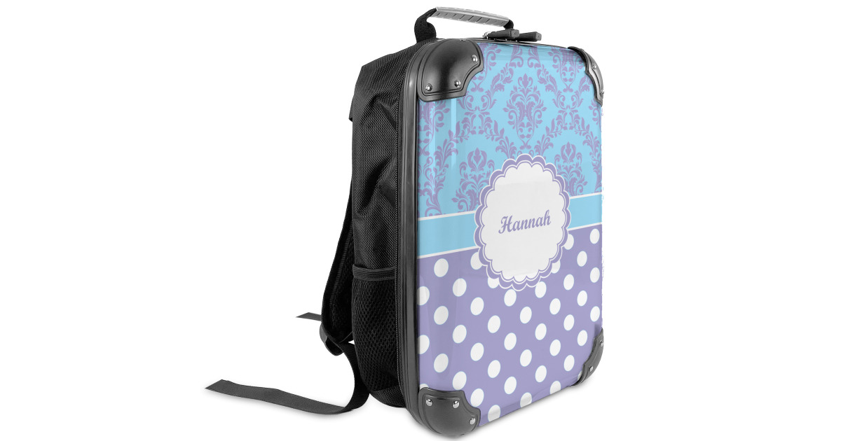Custom Purple Damask & Dots Kids Hard Shell Backpack (Personalized) | YouCustomizeIt