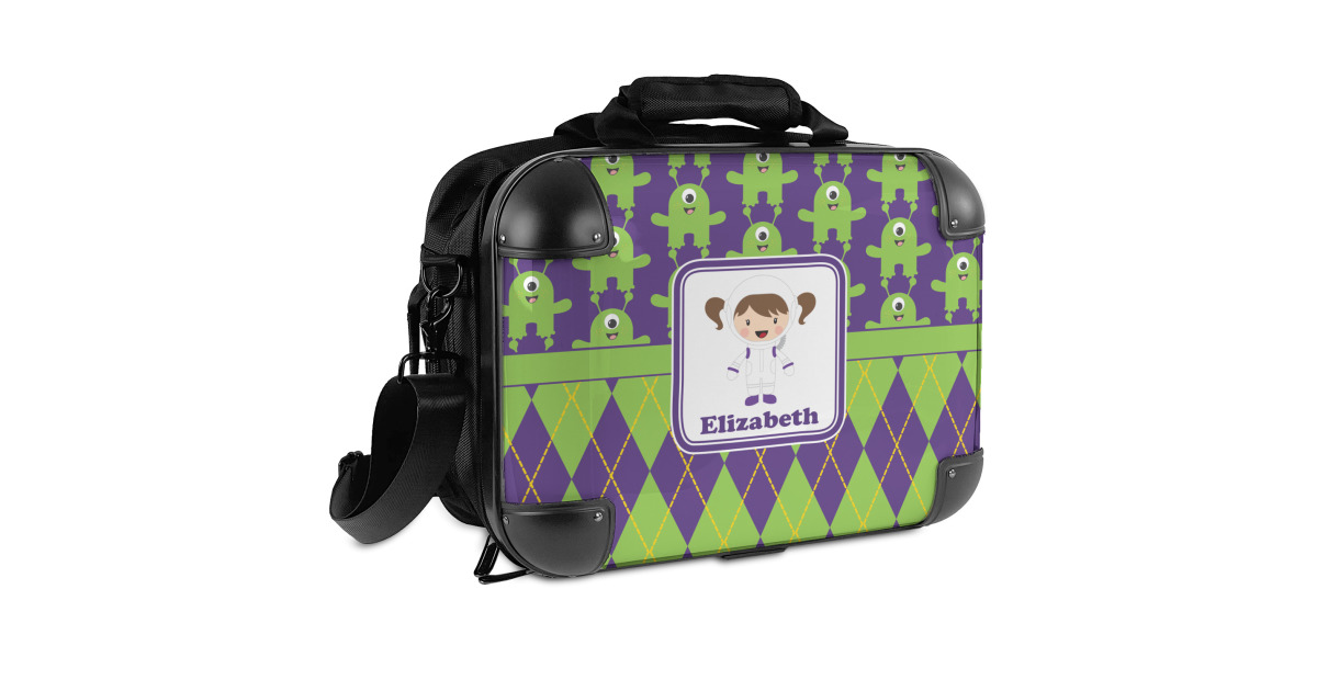 Custom Astronaut, Aliens & Argyle Hard Shell Briefcase (Personalized ...