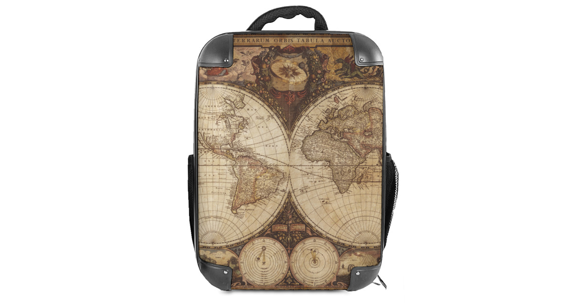 Custom Vintage World Map Hard Shell Backpack | YouCustomizeIt