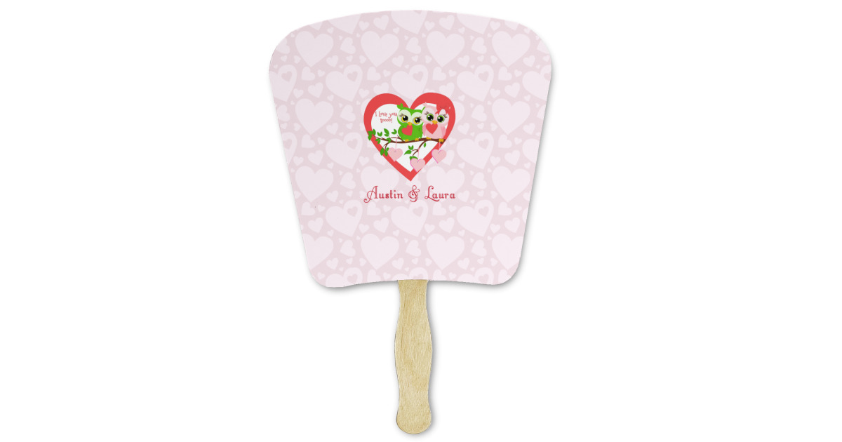 Custom Valentine Owls Paper Fan (Personalized) | YouCustomizeIt
